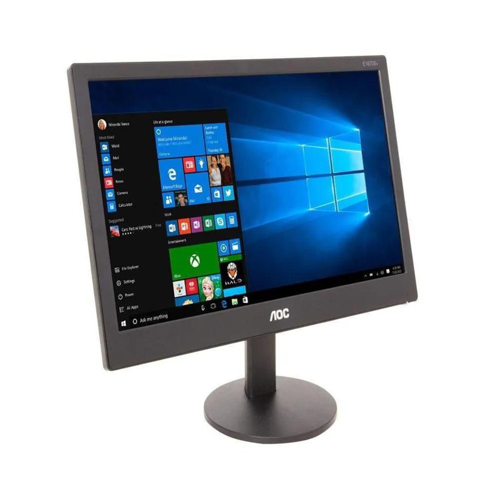 Monitor AOC LED 15,6 Polegadas Widescreen, E1670SWU - ShockTI - Comércio de Informática