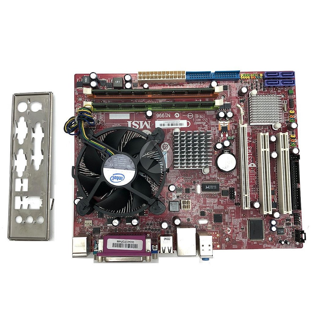 Kit Placa Mãe Intel 775 + CPU Dual Core 2.70Ghz + 2GB + Cooler ...