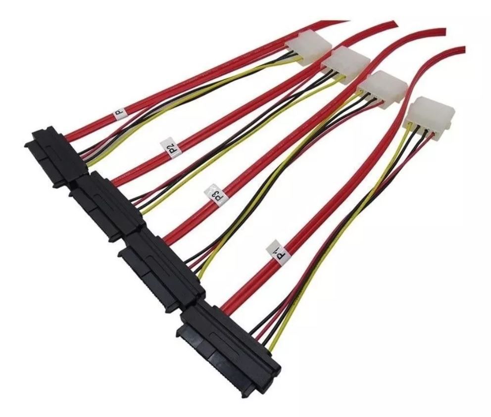 Cabo Molex MiniSAS SFF-8087 Para 4x SFF-8482 - 74562-7022 - Produto ...