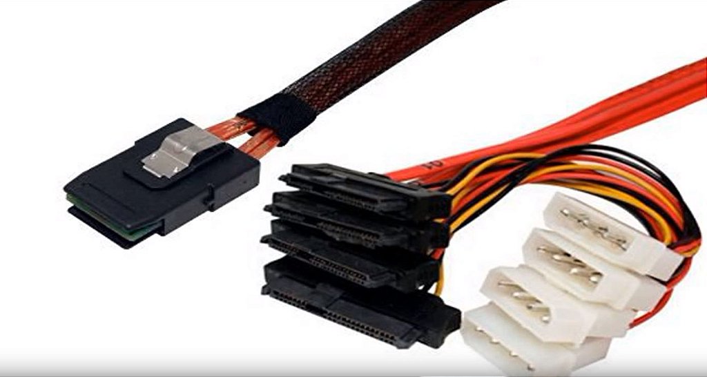 Cabo Molex MiniSAS SFF-8087 Para 4x SFF-8482 - 74562-7022 - Produto ...