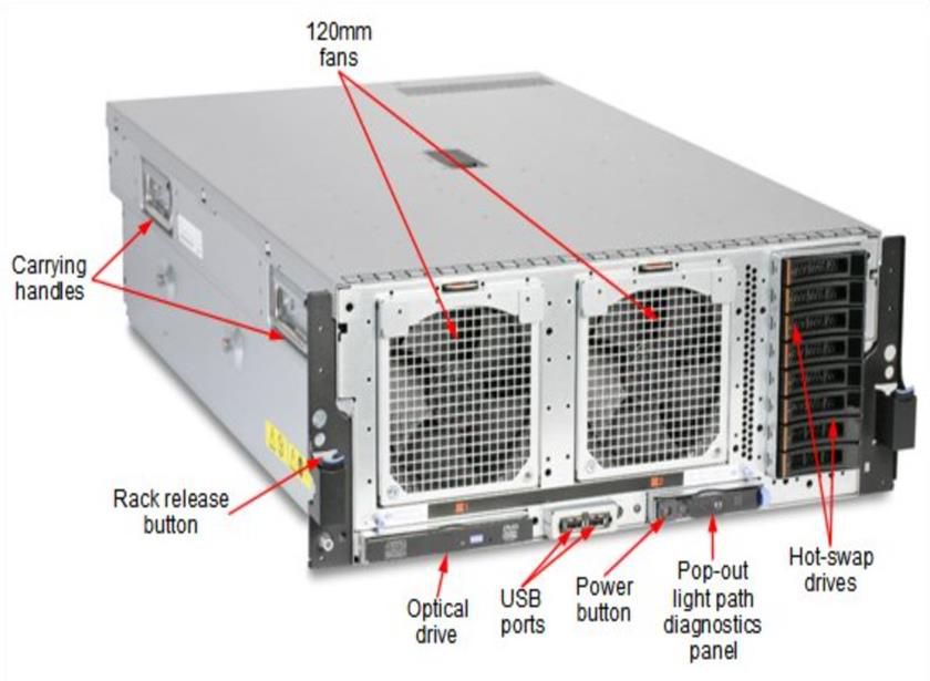 Servidor IBM X3850 X5: 4x Xeon 10 core, DDR3 128GB, 2x HD SAS 300GB ...