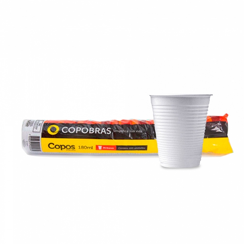 COPO COPOBRÁS 180 ml BRANCO C/ 100 - Boni Embalagens