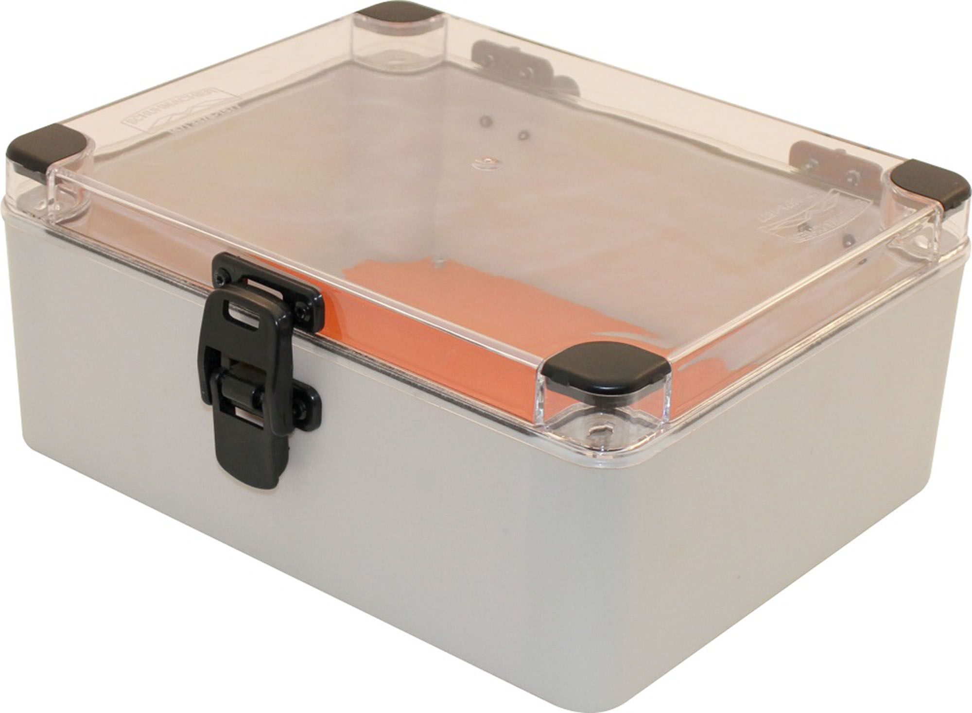 Caixa Montagem Pvc 25x20x10cm com Tampa Transparente com fecho - A Instaladora