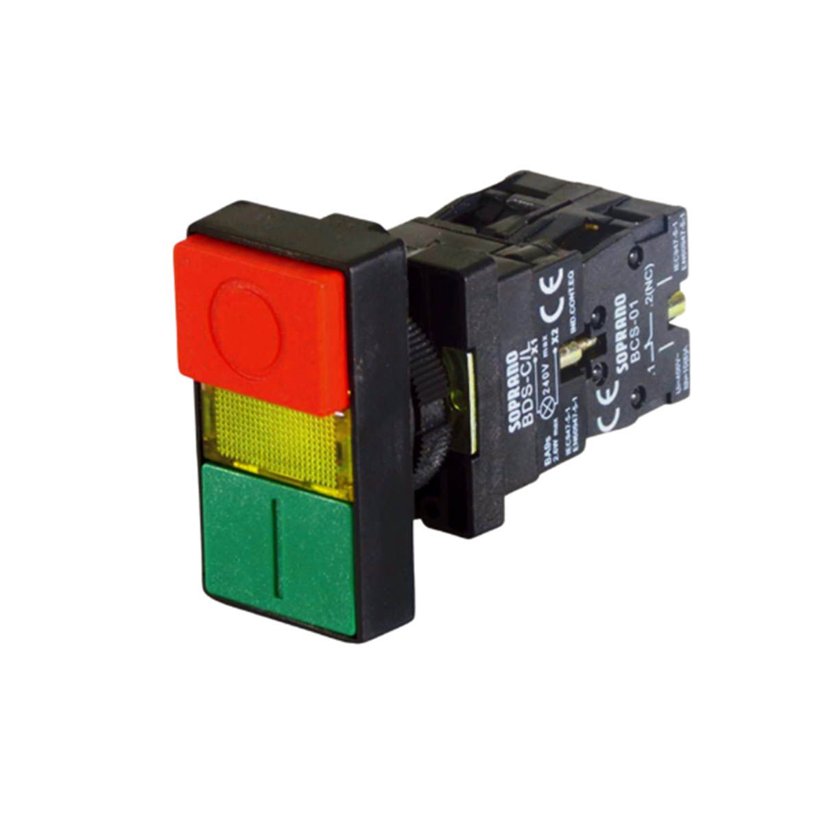 Botoeira Soprano Dupla liga desliga Com Led 220v - A Instaladora