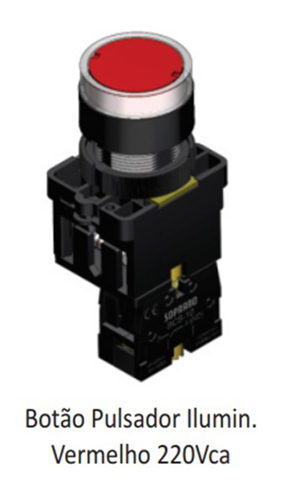 Botoeira Soprano Pulso Iluminada 220v Cores Funções - A Instaladora