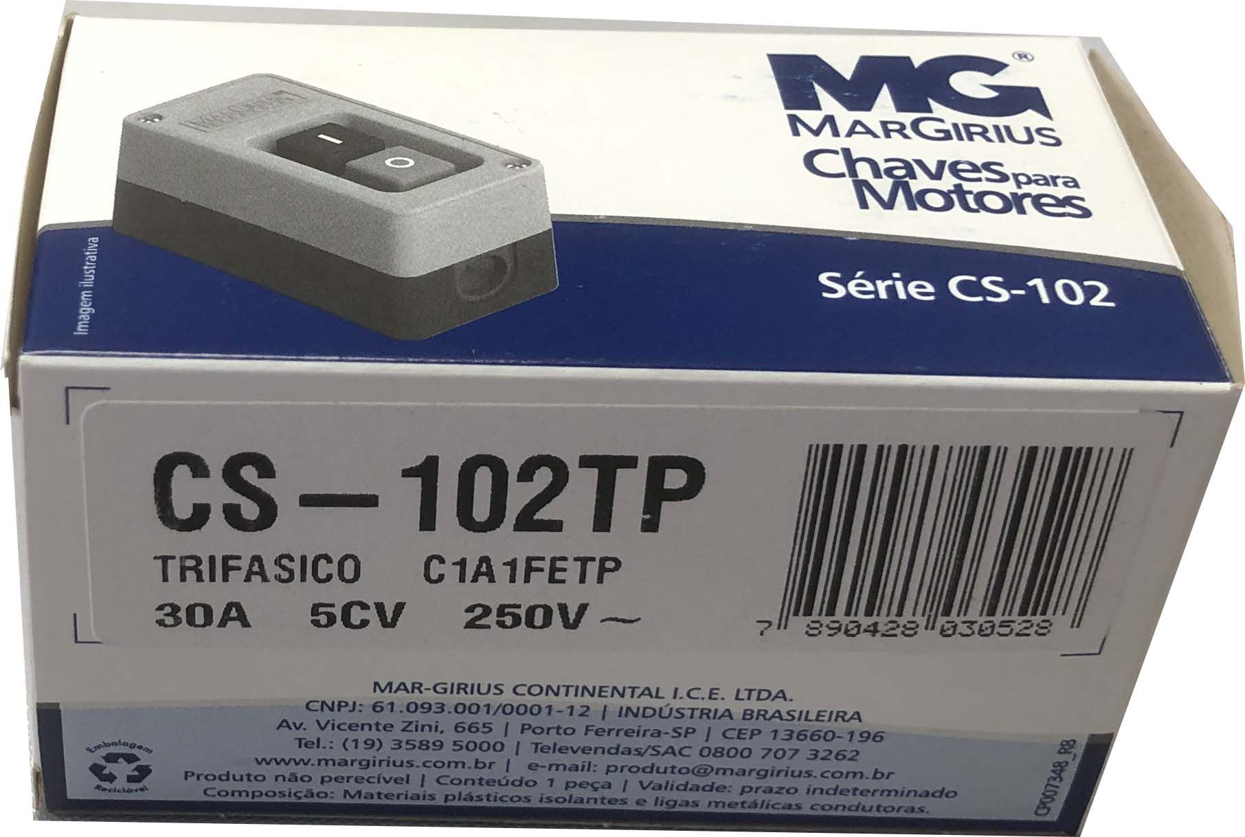 Chave Liga/desliga 30a Cs-102 Trifásica 250v Margirius - A Instaladora