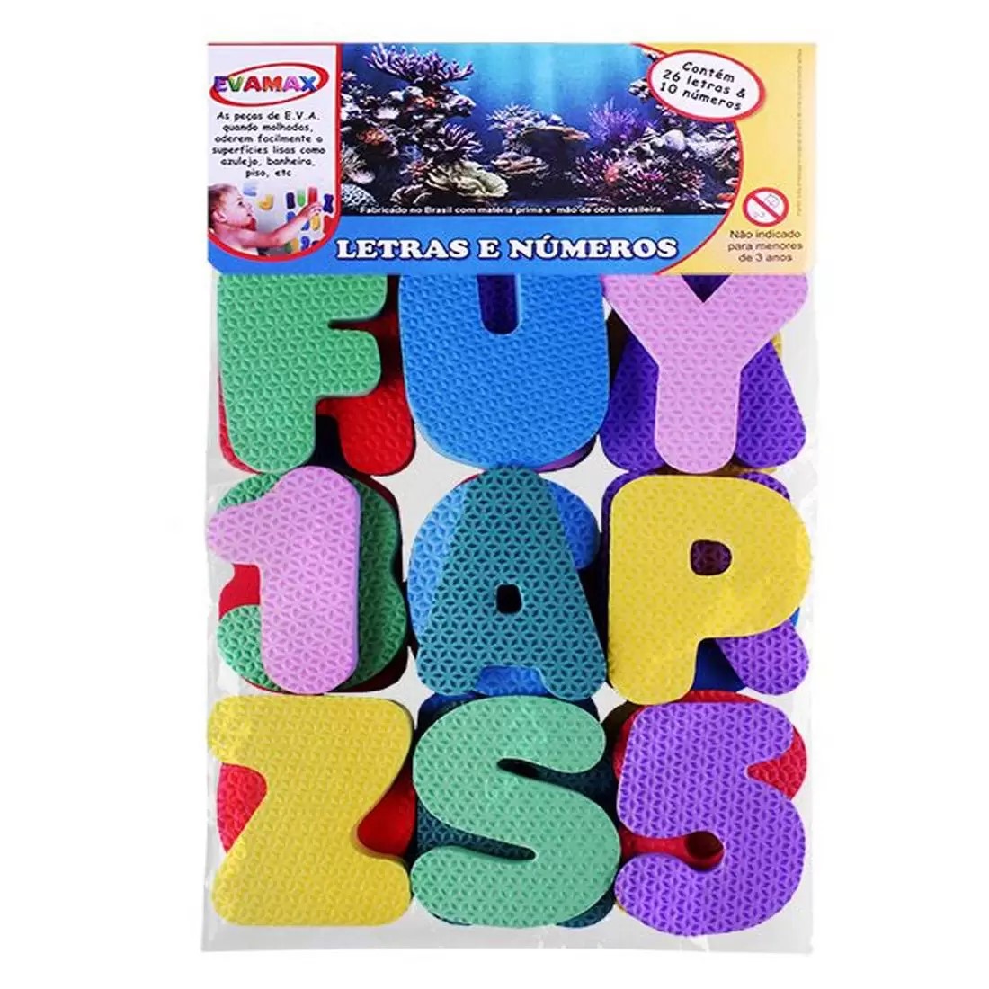 EVA Didático Letras e Números Banho 36 Peças 10mm - Evamax ...