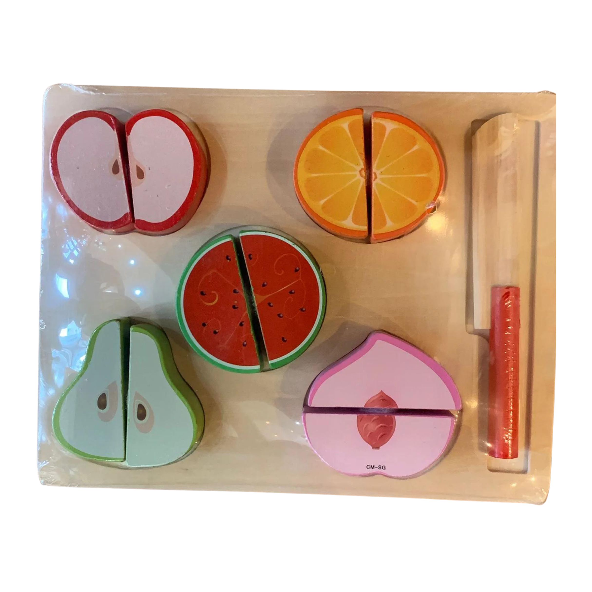 Kit Frutas ou Legumes + Faca de Madeira com Velcro MDF 12 Peças ...