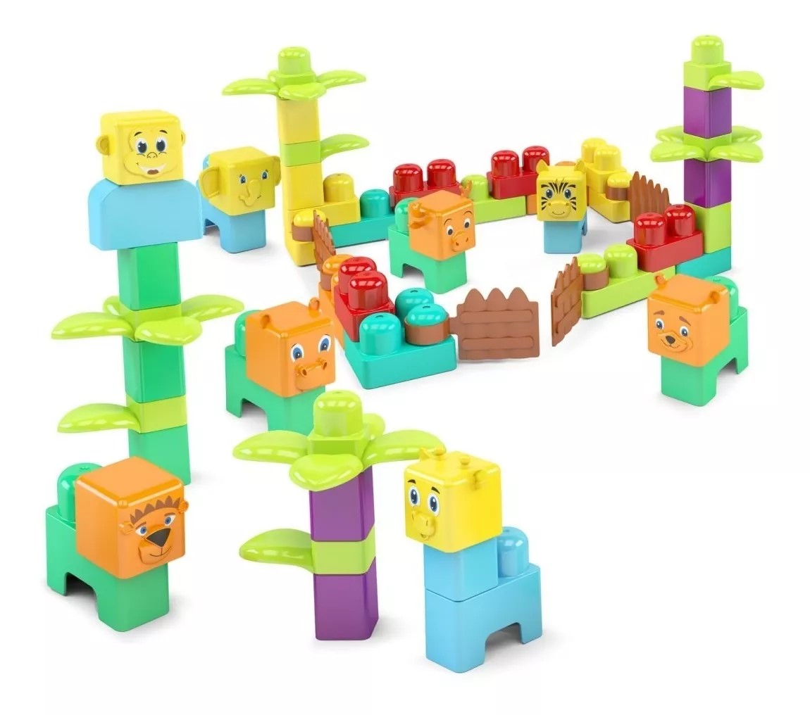 Bichos do Zoo 55 Peças Blocolândia - Dismat | Alternativa Brinquedos ...