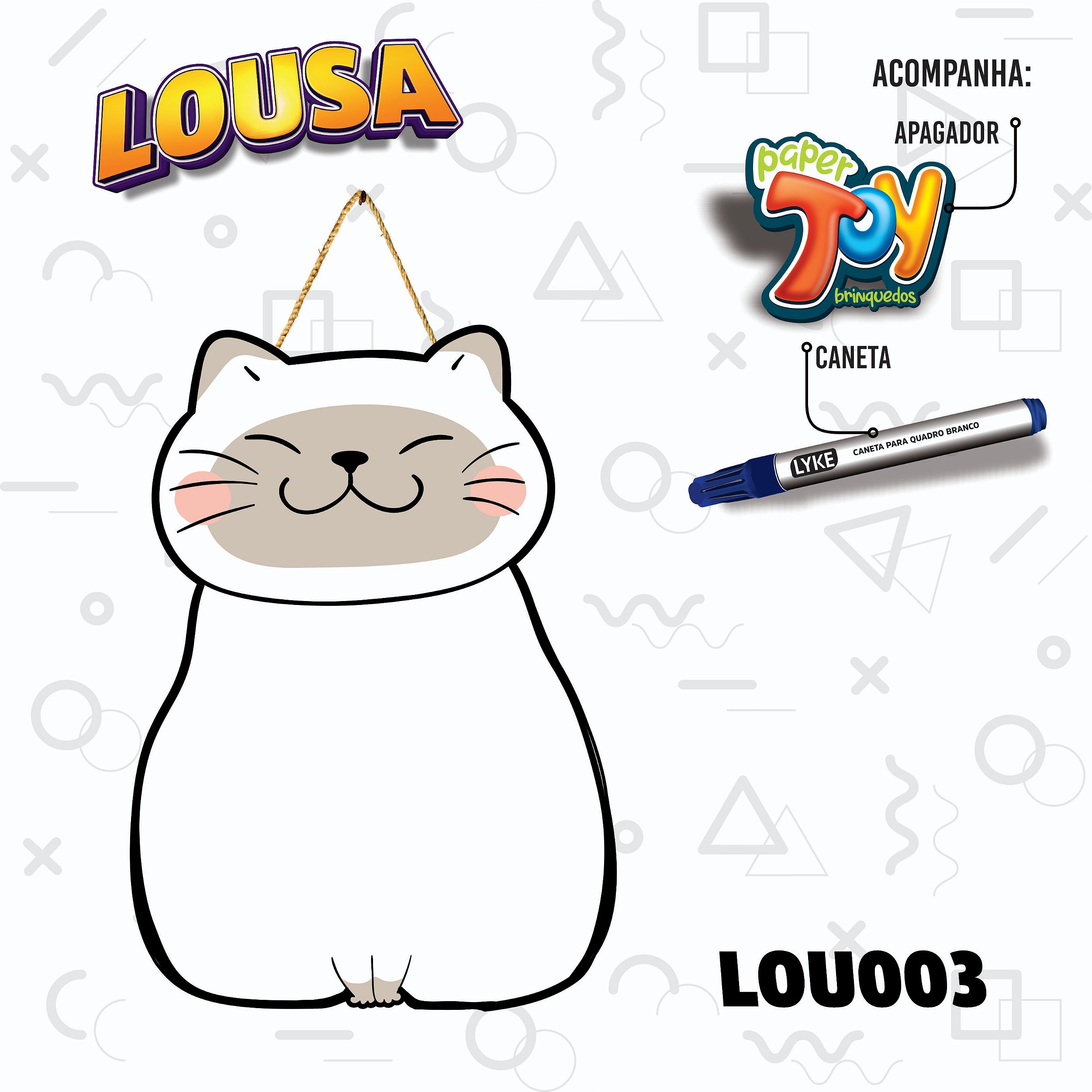 Lousa Animada Gato 40cm Escreva e Apague MDF LOU003 - Paper Toy ...