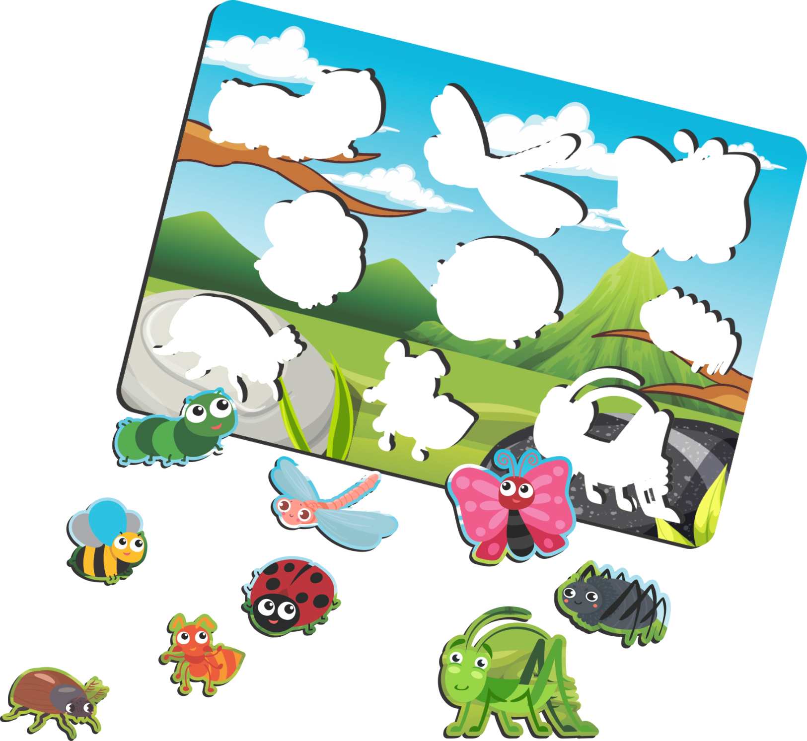 Jogo das Formas Insetos MDF POP003 - Paper Toy - Alternativa Brinquedos - Especialista em ...