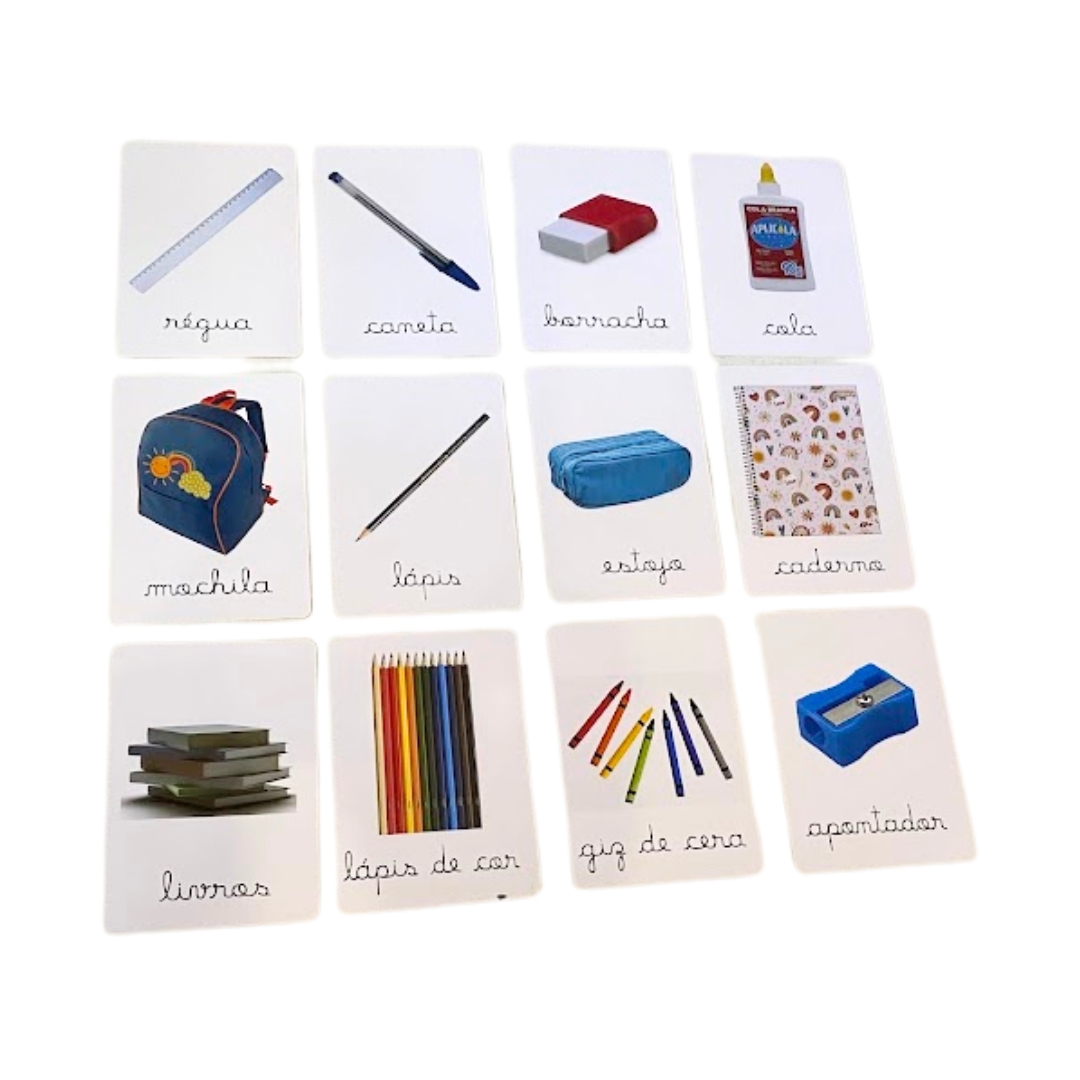 Flash Cards Material Escolar - Clube Brincante - Alternativa Brinquedos ...