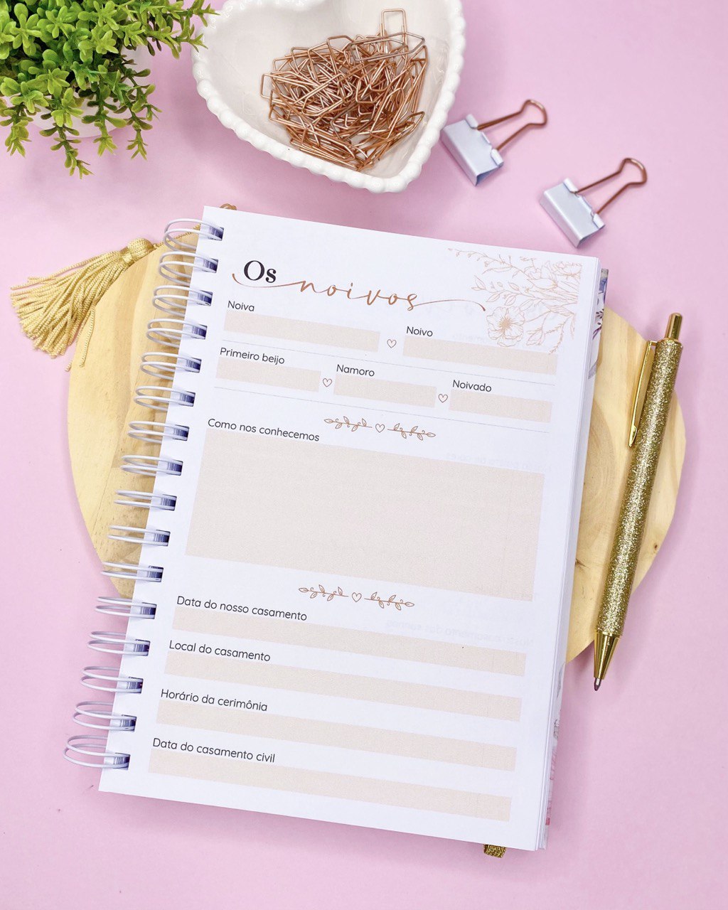 Planner da Noiva - Nude Glitter - CódigoCriart Papelaria