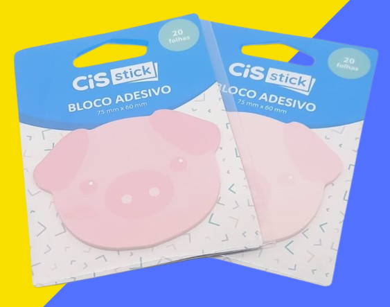 Bloco Adesivo Decorado Porquinho ST0409 -CIS Stick - 75x60mm - Plena ...