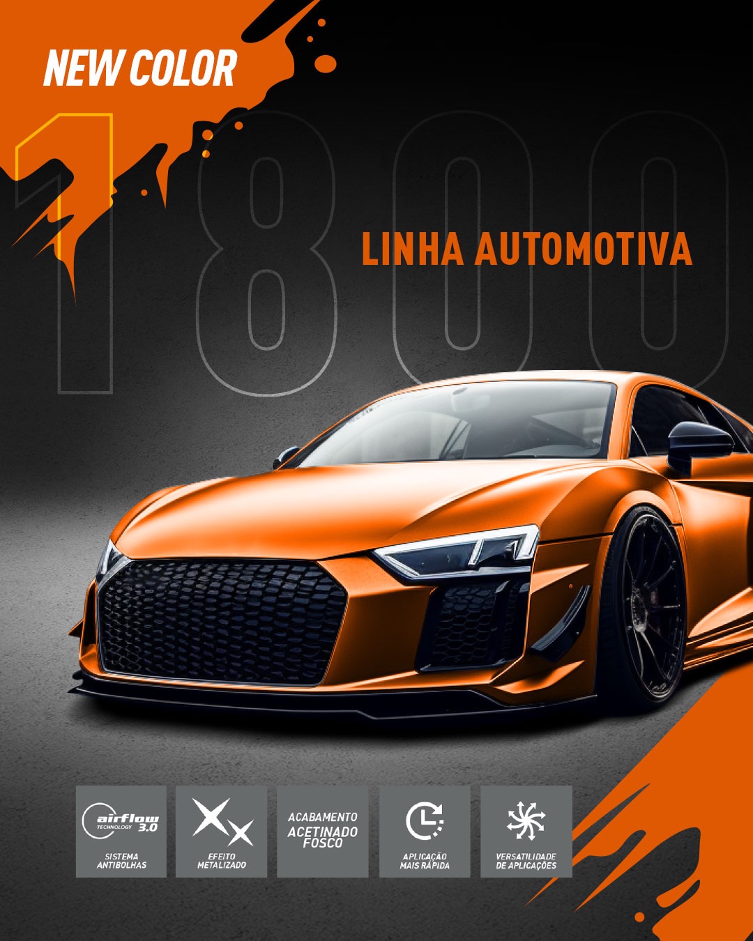 Satin Metallic Rocket Orange 1,38m Alltak (Metalico) - Pek Screen