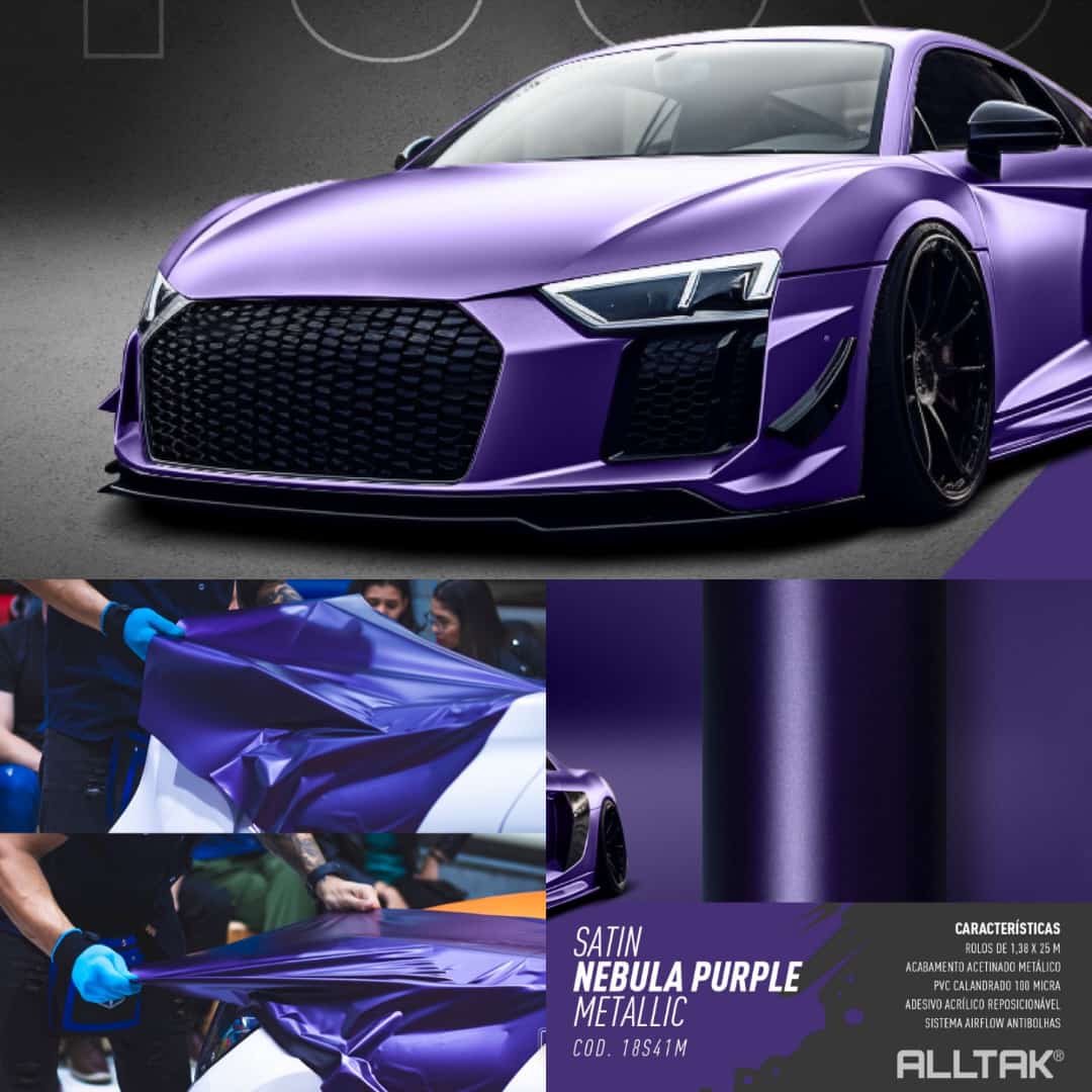 Satin Metallic Nebula Purple 1,38m Alltak (Metalico) - Pek Screen