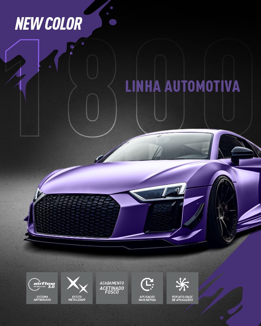 Satin Metallic Nebula Purple 1,38m Alltak (Metalico) - Pek Screen