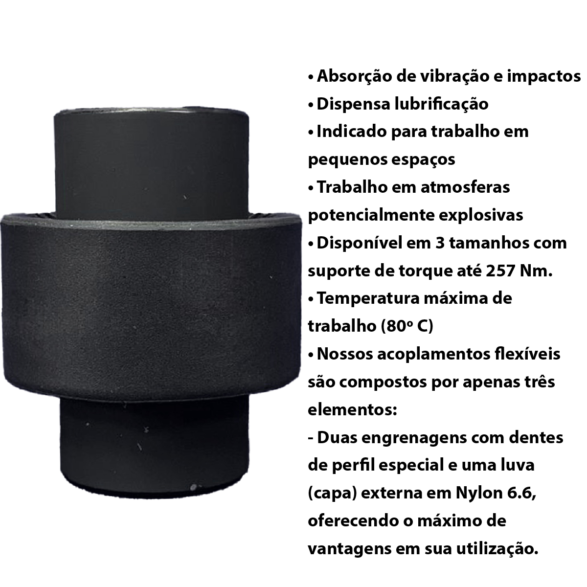 Acoplamento flexível de engrenagens ZAC28 similar à AC28/AF46/AN34 - Zermat Comercial