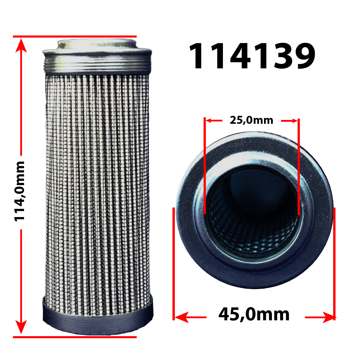 Elemento Filtrante Pressão 114139 Similar Parker-HDA - FP10 010FV ...