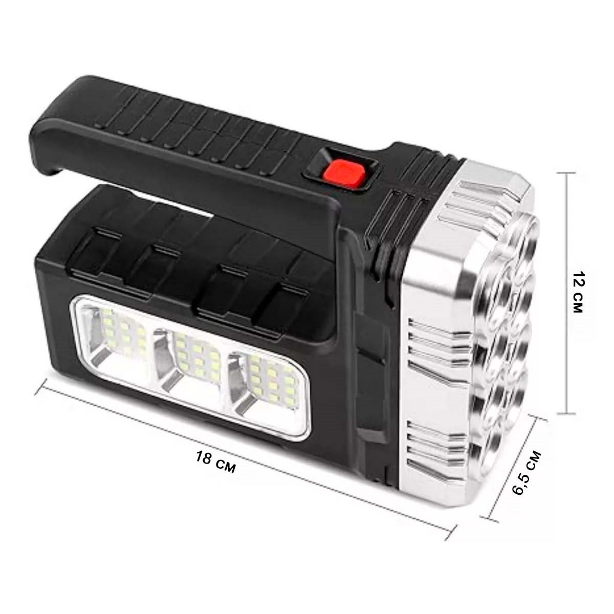 LANTERNA DUPLA LED POTENTE RECARREGÁVEL SOLAR / USB MULTIUSO CAMPING ...