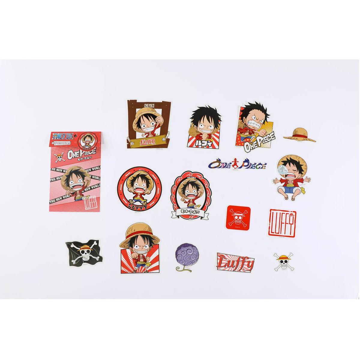 ADESIVO DECORATIVO COLEÇÃO MINISO ONE PIECE LUFFY 15 PEÇAS - Miniso Shop