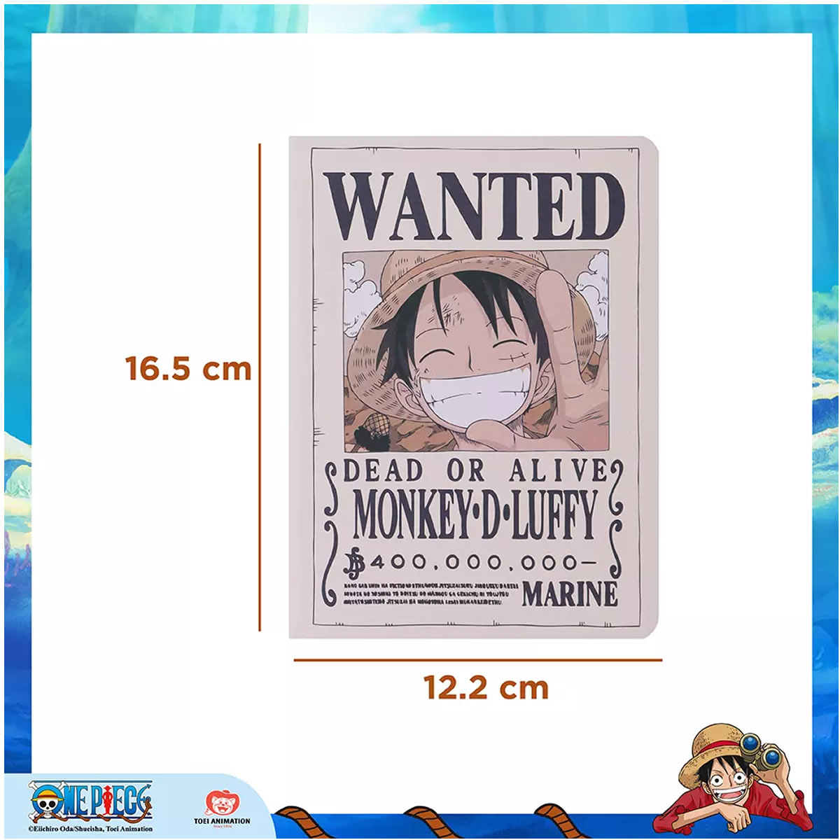 CADERNO DE ANOTAÇÕES CAPA DURA ONE PIECE LUFFY MINISO 80 FOLHAS ...