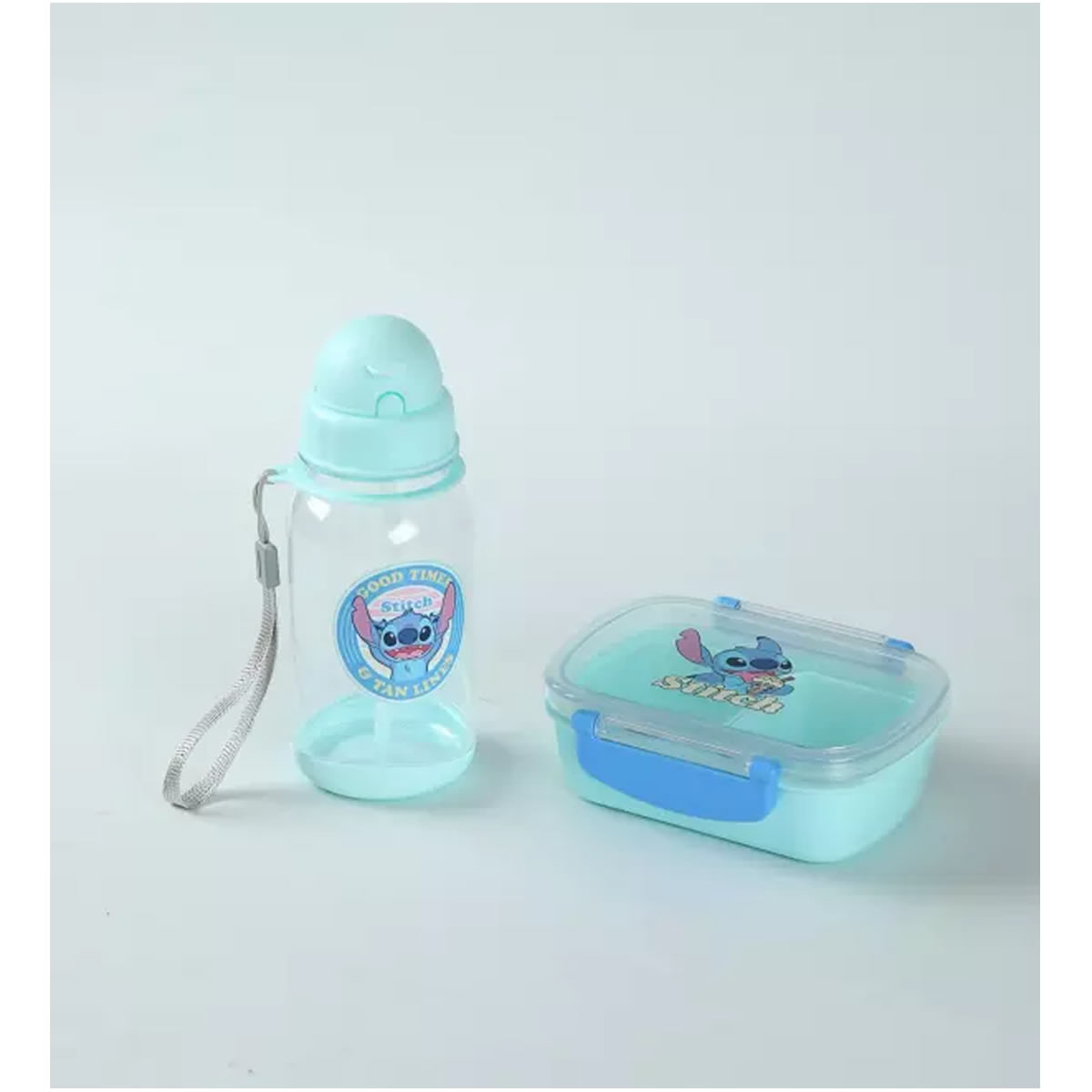 CONJUNTO BENTO BOX 360 ML. COM GARRAFA 450 ML. DISNEY STITCH ALOHA ...