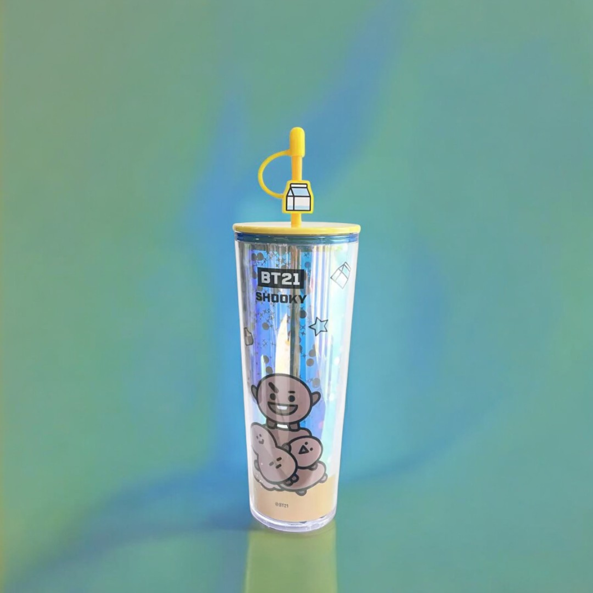 COPO COM CANUDO CAMADA DUPLA BT21 SHOOKY MINISO - Miniso Shop