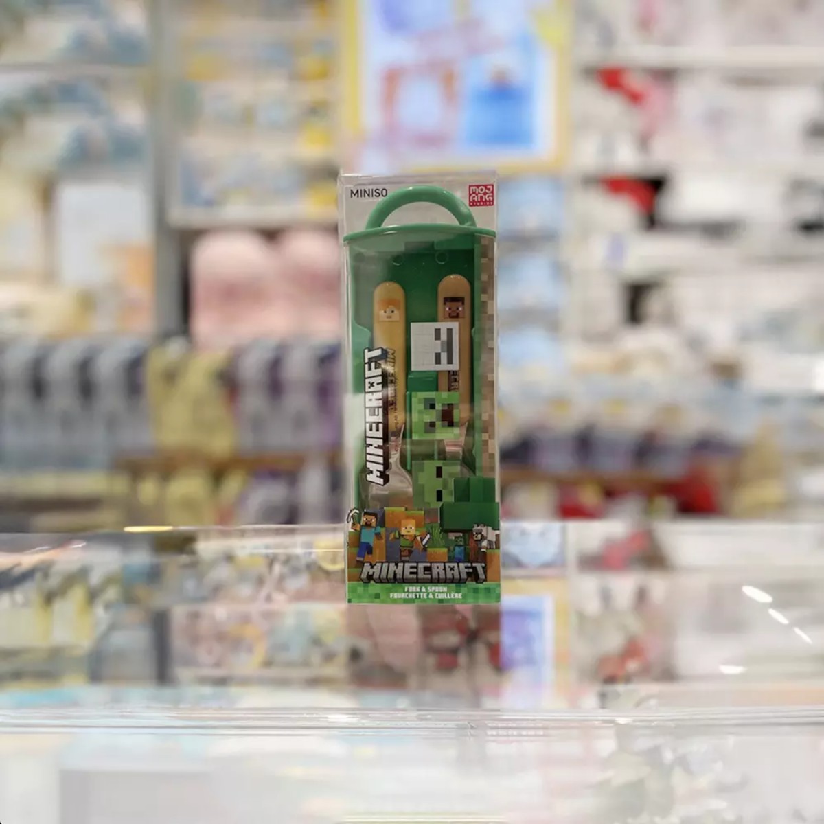 Estojo Com Talheres Minecraft Infantil Original Miniso - Miniso Shop