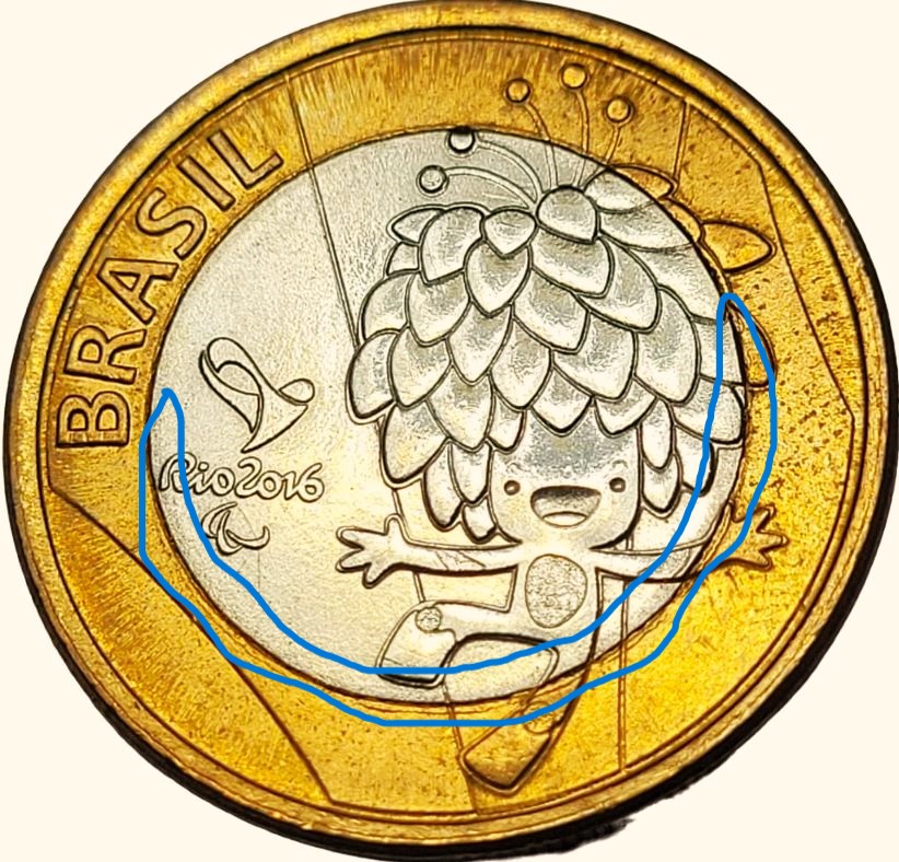 Moeda da Mascote TOM Anômala de 1 Real de 2016 das Olimpíadas Rio 2016 ...