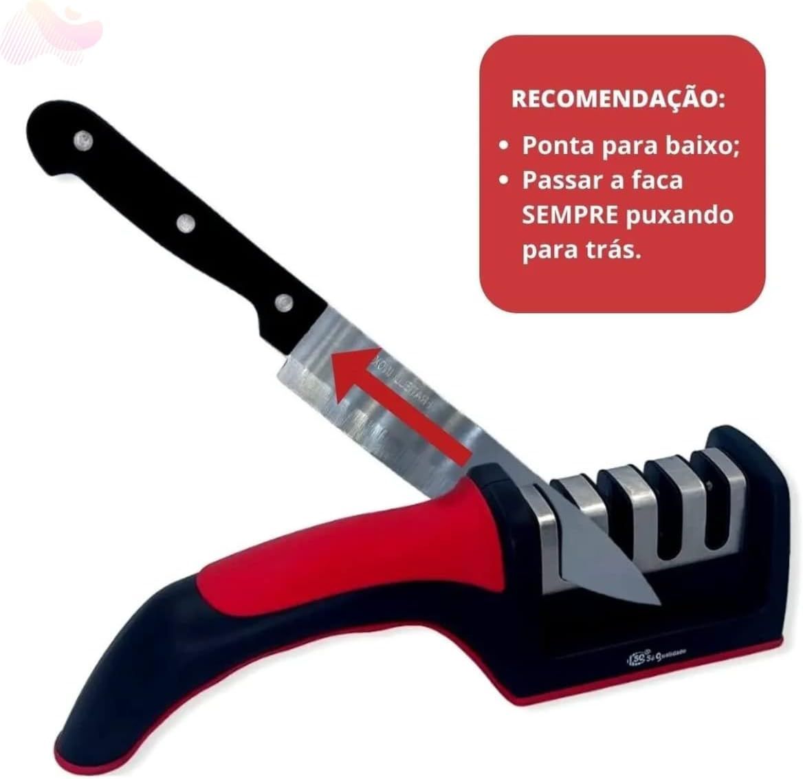 Afiador Amolador De Facas E Tesouras 4 Em 1 Profissional - HMS Imports