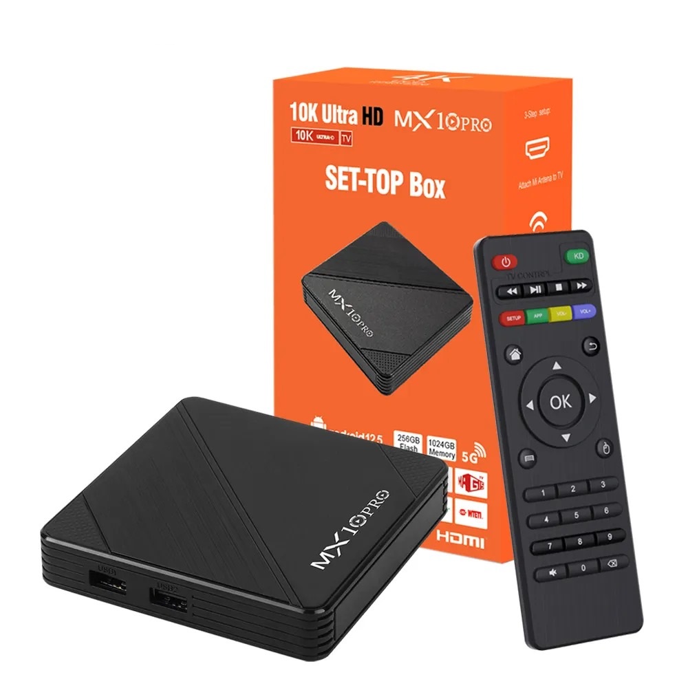 TV BOX 1TB MX10 PRO 10K Ultra HD Android 12.5 SET-TOP Box Quad-Core ...