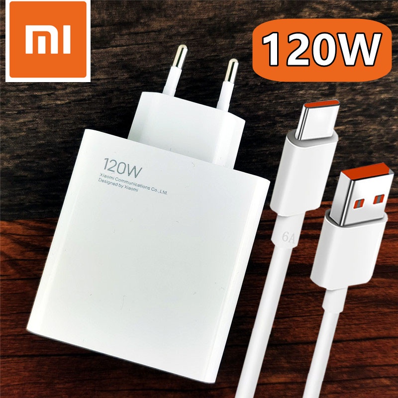 Xiaomi Carregador 120W Super Turbo + Cabo Xiaomi USB Tipo-C de 1 Metro - HMS Imports