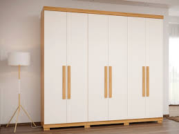 Roupeiro Monarca 6 Portas Sem Espelho - Cor Camaru/Perola - CASA FORNER