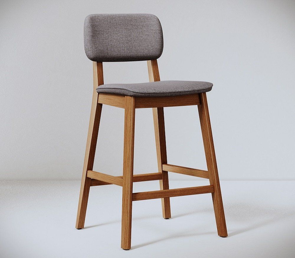 Banqueta Classic Linho - Cinza/Nature - CASA FORNER