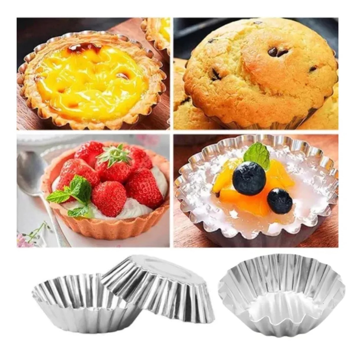 Forma Crespa de Empada N°2 de Inox 12 Peças - Utensílios Brasil ...