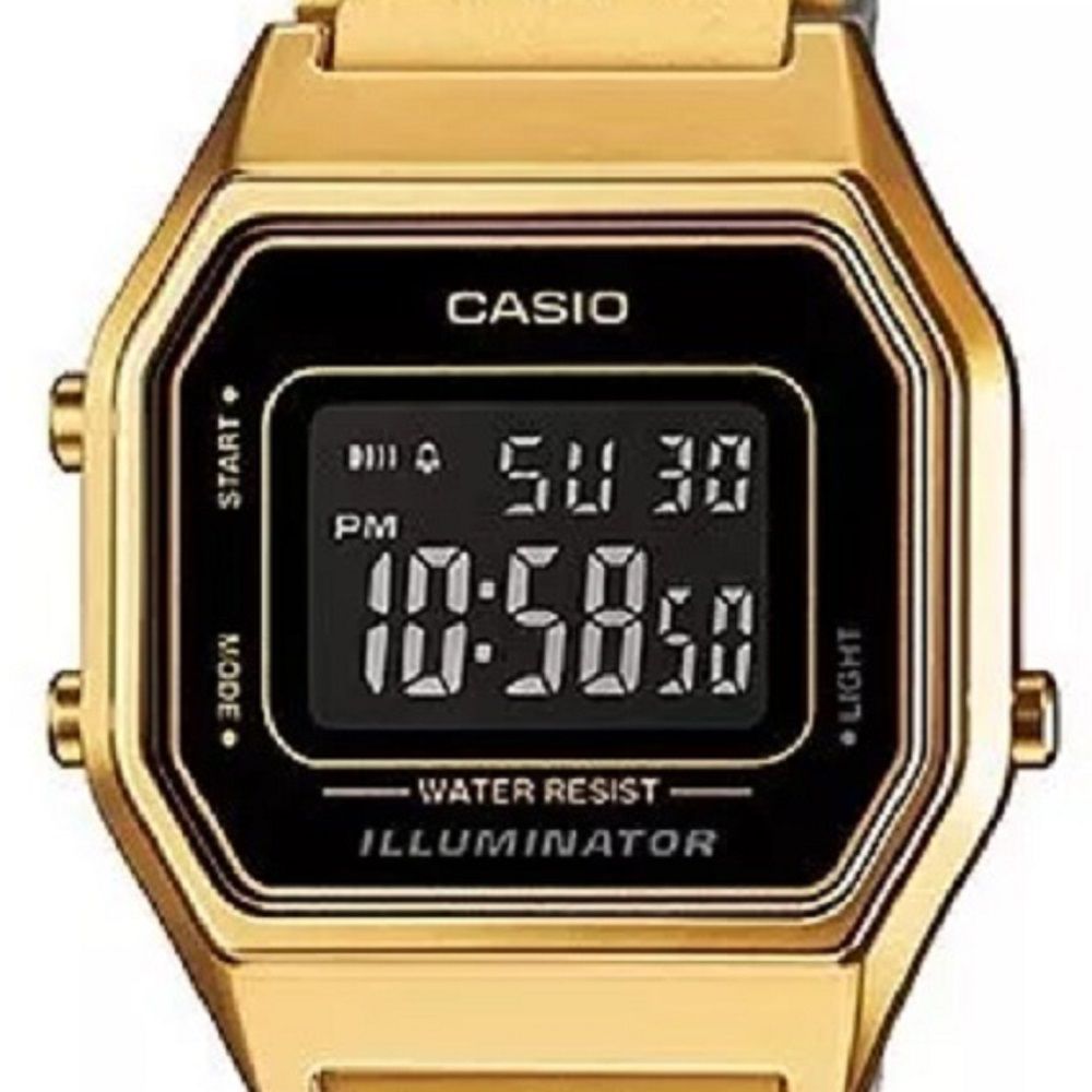 Relógio Casio Unissex Vintage Dourado LA680WGA-1BDF-SC - E-Relógios