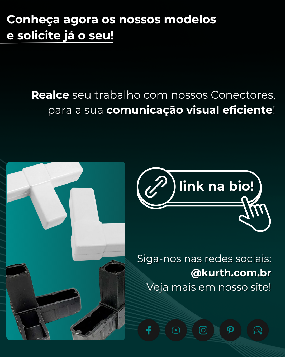 Conector T preto para estruturas de placas Kit de 10 unidades | Kurth ...
