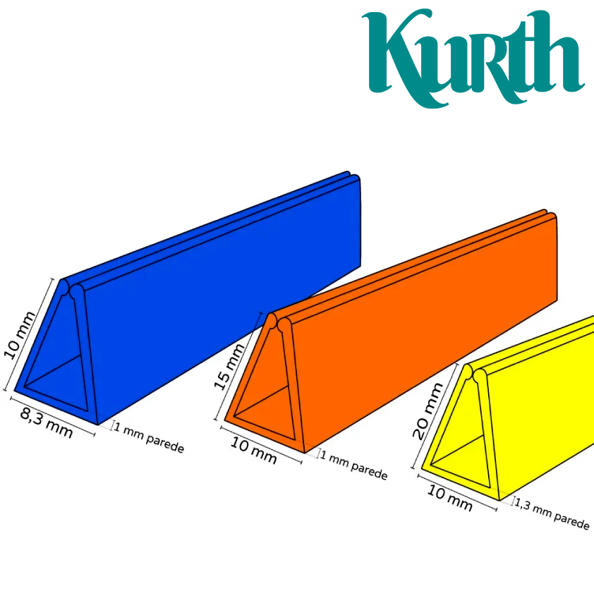 Perfil Peg Doc Plástico Abertura de 10, 15 e 18 mm em PS e PVC | Kurth ...