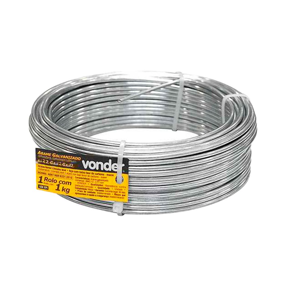 KIT 5 UN ARAME GALVANIZADO COMERCIAL VONDER 12 BWG ROLO 1KG - Araucaria ...