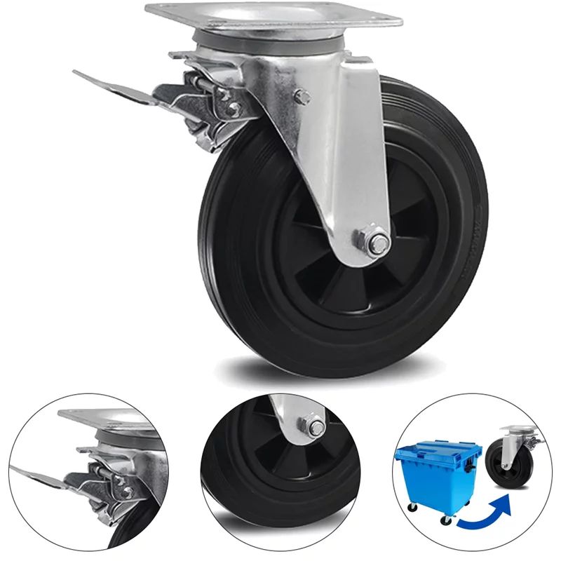 KIT 2 UN RODÍZIO GIRATÓRIO FREIO CONTAINER LIXO 8X2 200KG - Araucária ...