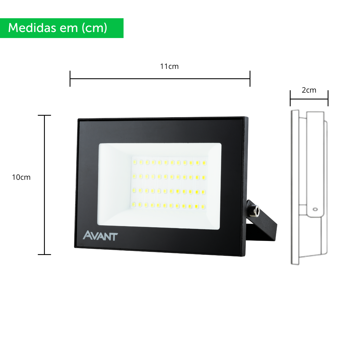 Refletor Led Avant 50W Slim 6500K Preto Externo Bivolt - Depolux