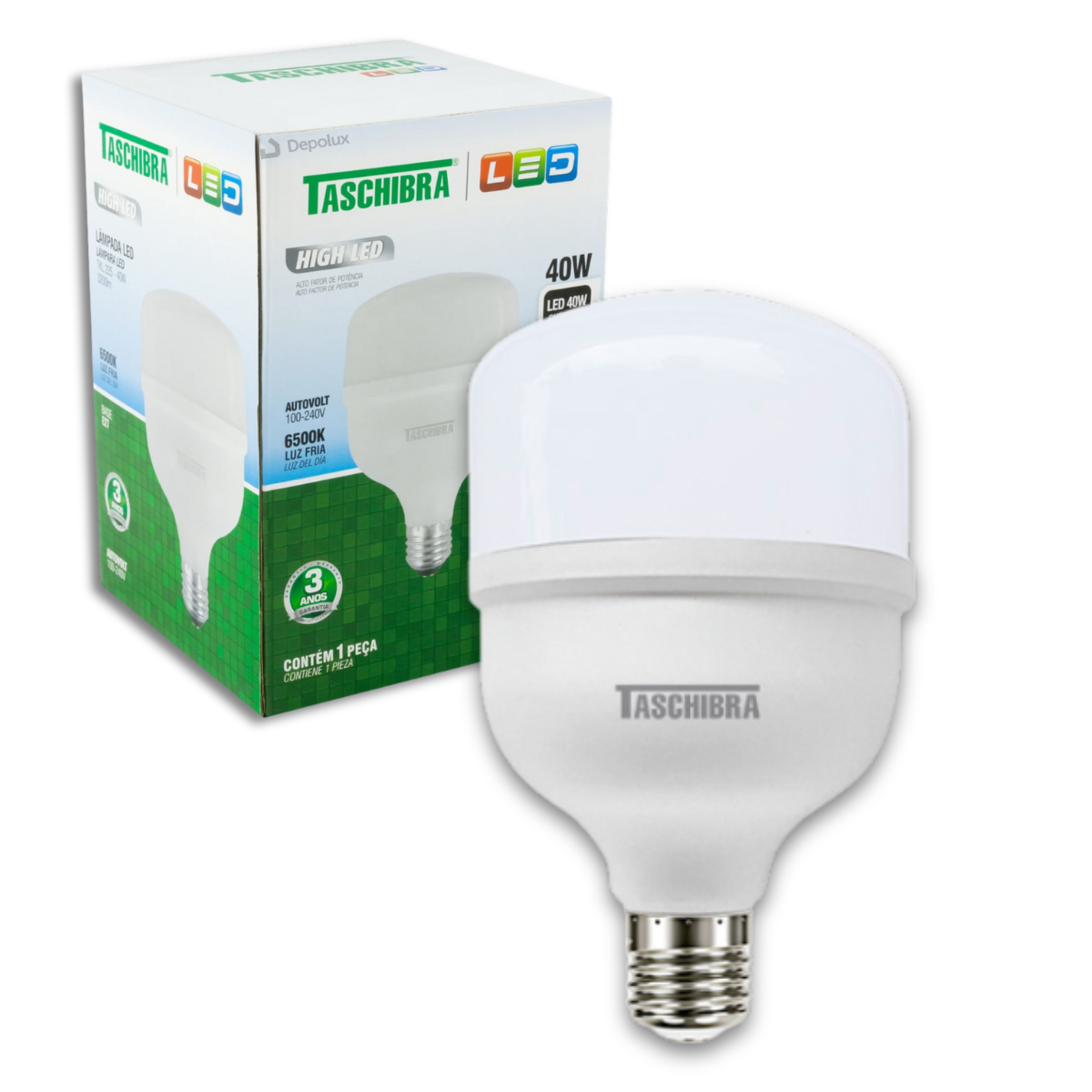 Lâmpada Led 40w Taschibra TKL225 Soquete E27 Bivolt - Depolux