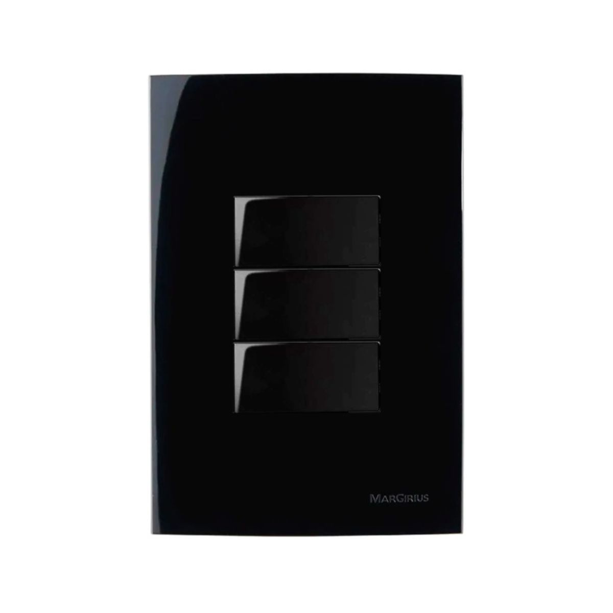 Interruptor Triplo Simples Preto Sleek Ebony 10A 250V Com Placa 4x2 ... Interruptor Triplo Simples Preto Sleek Ebony 10A 250V Com Placa 4x2 ...