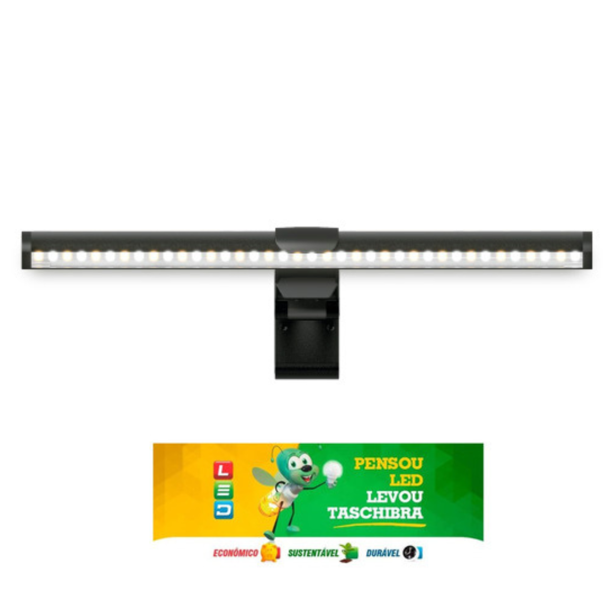 Luminária Barra Led Tela Monitor Computador USB Preta Taschibra - Depolux