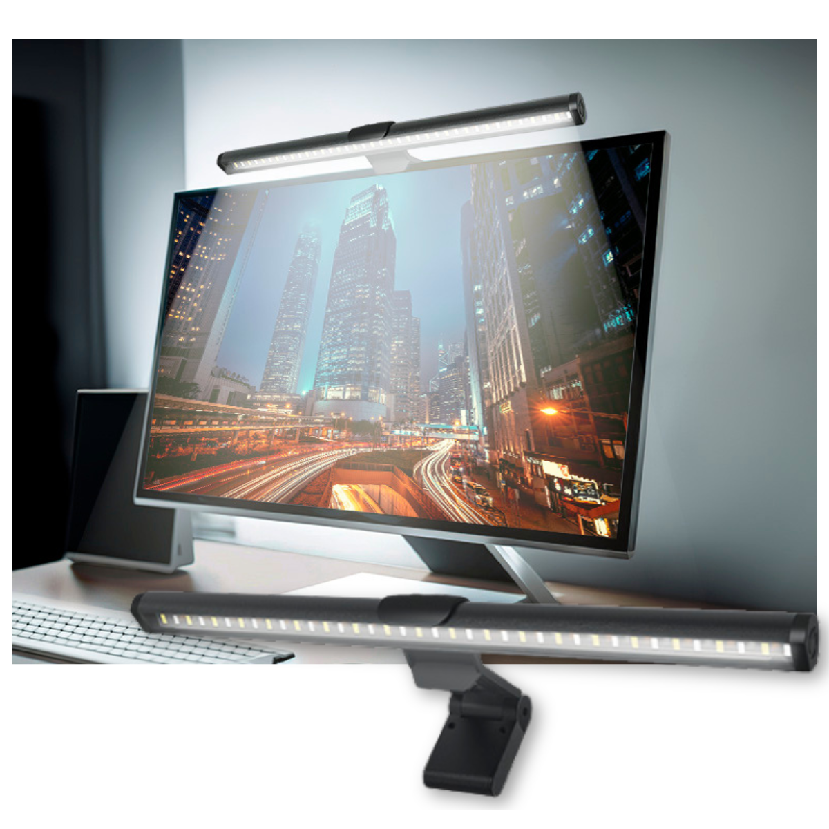 Luminária Barra Led Tela Monitor Computador USB Preta Taschibra - Depolux