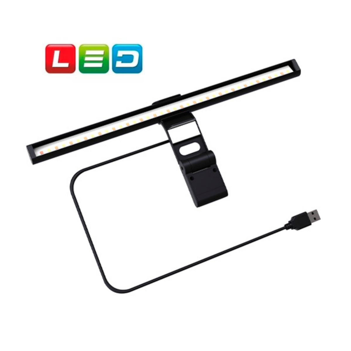 Luminária Barra Led Tela Monitor Computador USB Preta Taschibra - Depolux