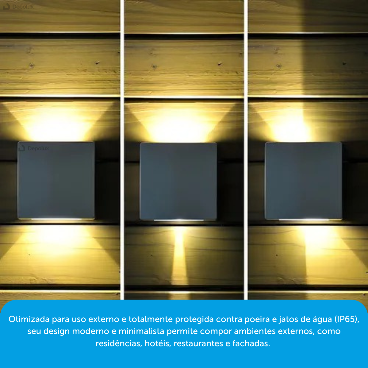 Arandela Led Externa 2 Fachos Light 4w 3000k Ip65 Germany - Depolux