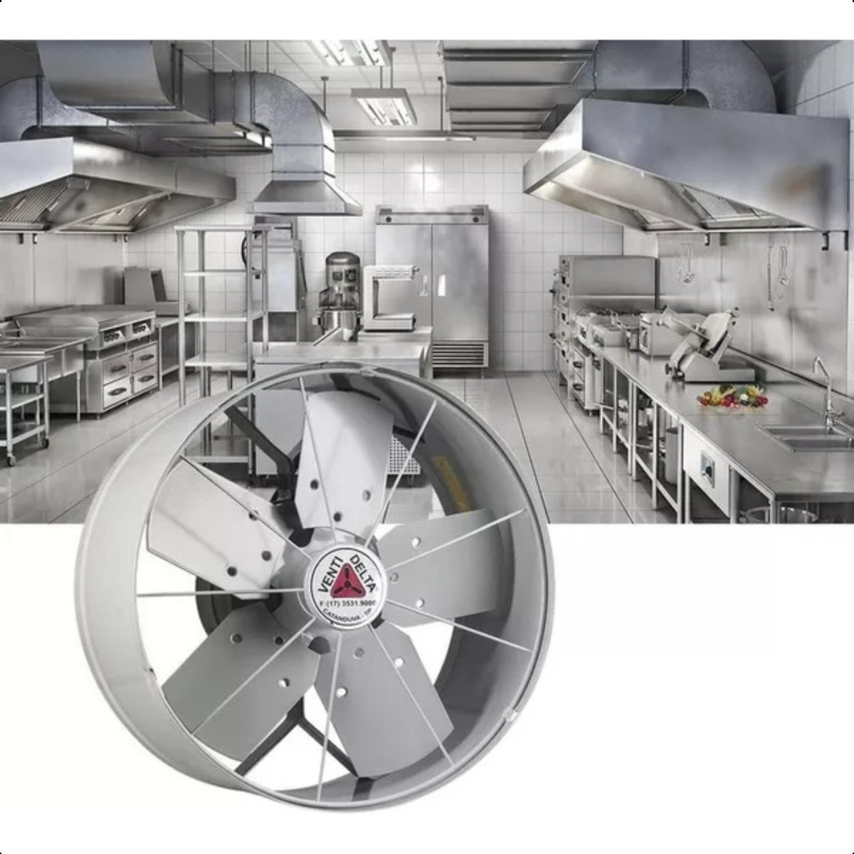 Exaustor 40cm Industrial Cozinha De Parede Venti Delta - Depolux