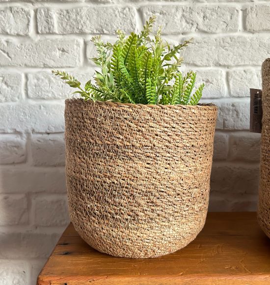 Cachepot para Plantas em Fibra Natural com Forro Plástico (3 Tamanhos ...